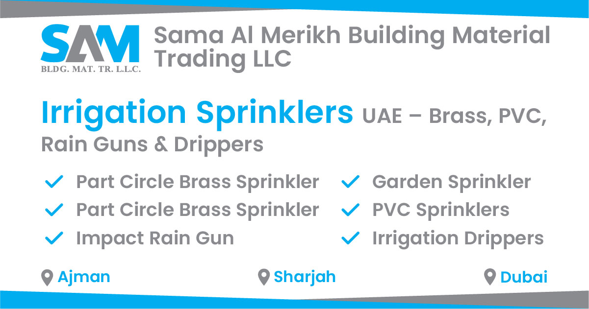 Irrigation Sprinklers UAE – Brass, PVC, Rain Guns & Drippers